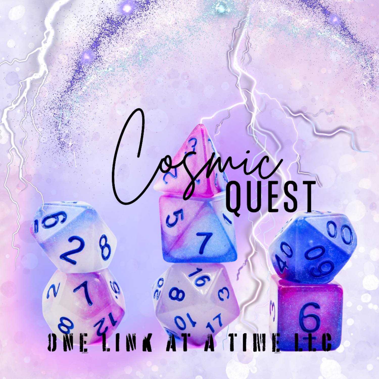 [COSMIC QUEST] ACRYLIC DICE SET – ONE LINK AT A TIME
