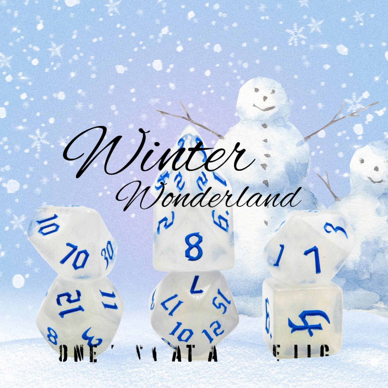 [WINTER WONDERLAND] ACRYLIC DICE SET – ONE LINK AT A TIME