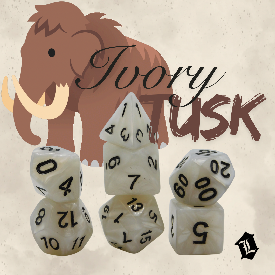 [IVORY TUSK] ACRYLIC DICE SET – ONE LINK AT A TIME