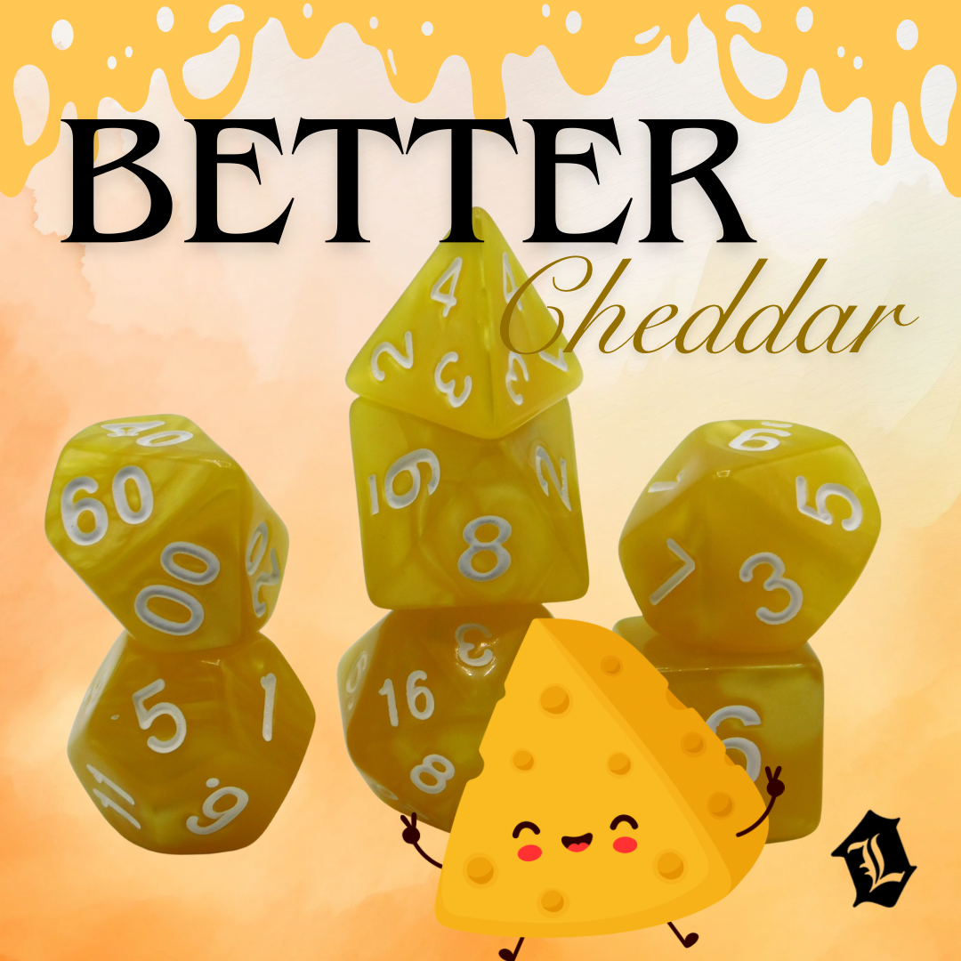 [BETTER CHEDDAR] ACRYLIC DICE SET – ONE LINK AT A TIME