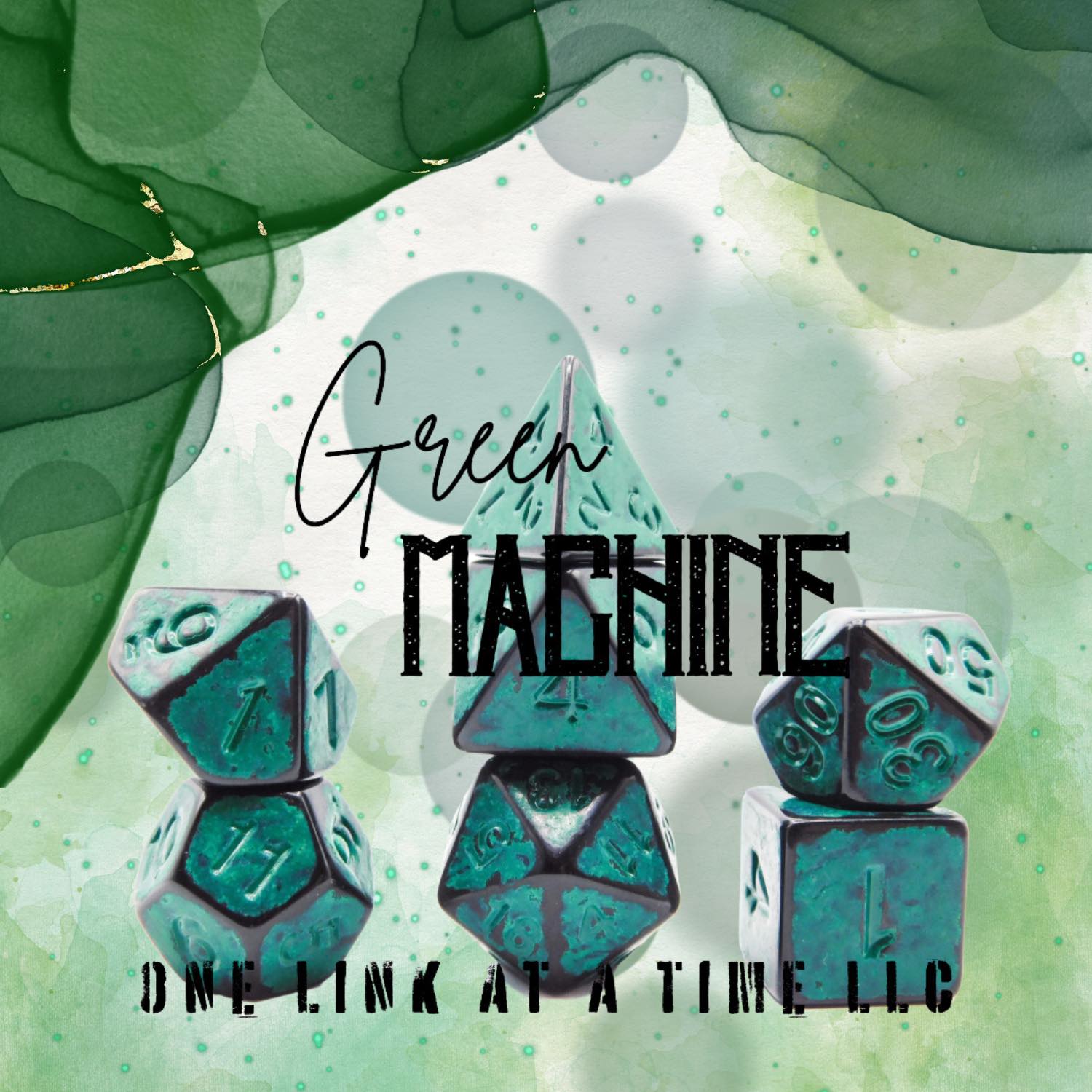 [GREEN MACHINE] ACRYLIC DICE SET – ONE LINK AT A TIME