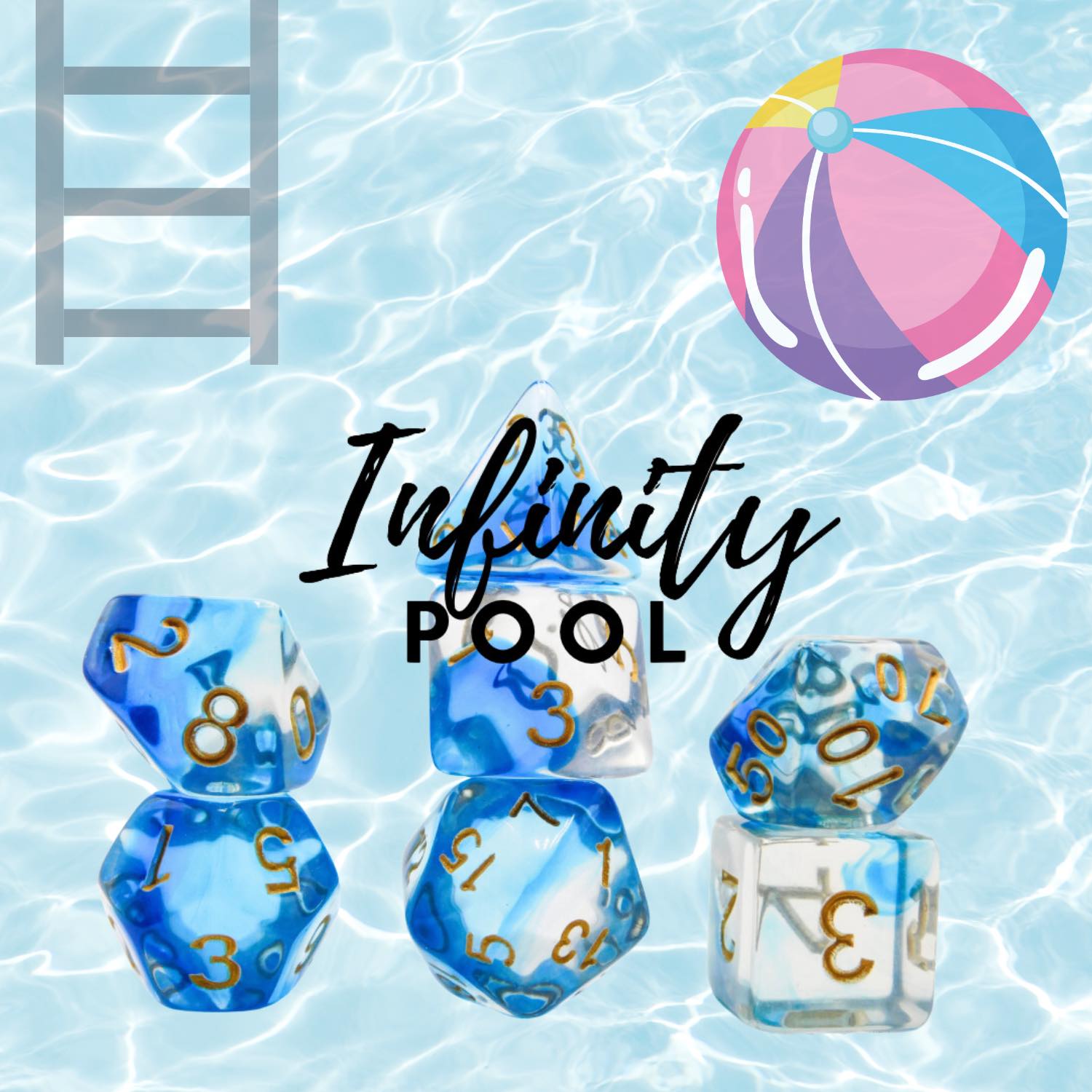 [INFINITY POOL] ACRYLIC DICE SET – ONE LINK AT A TIME