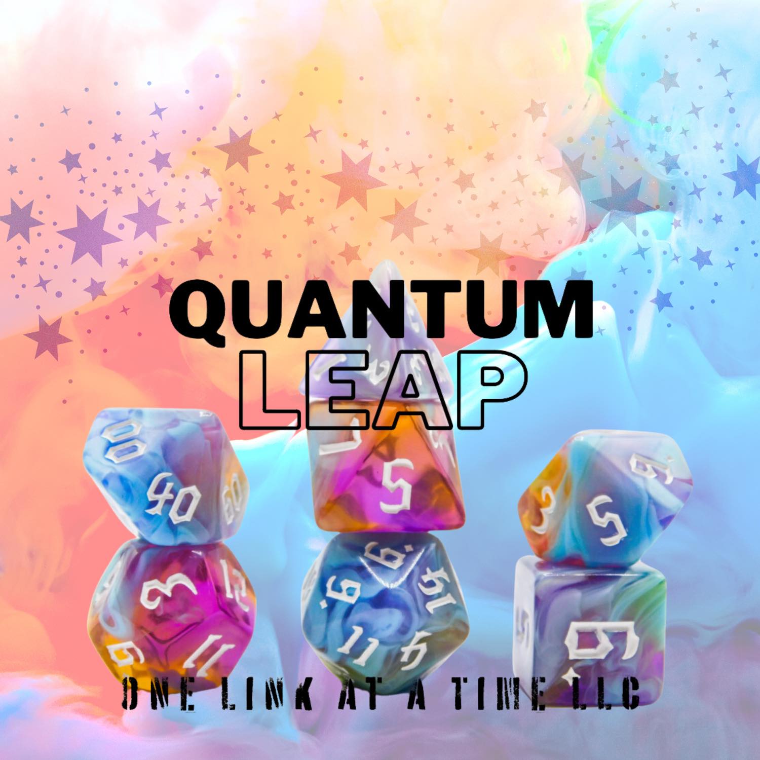 [QUANTUM LEAP] ACRYLIC DICE SET – ONE LINK AT A TIME