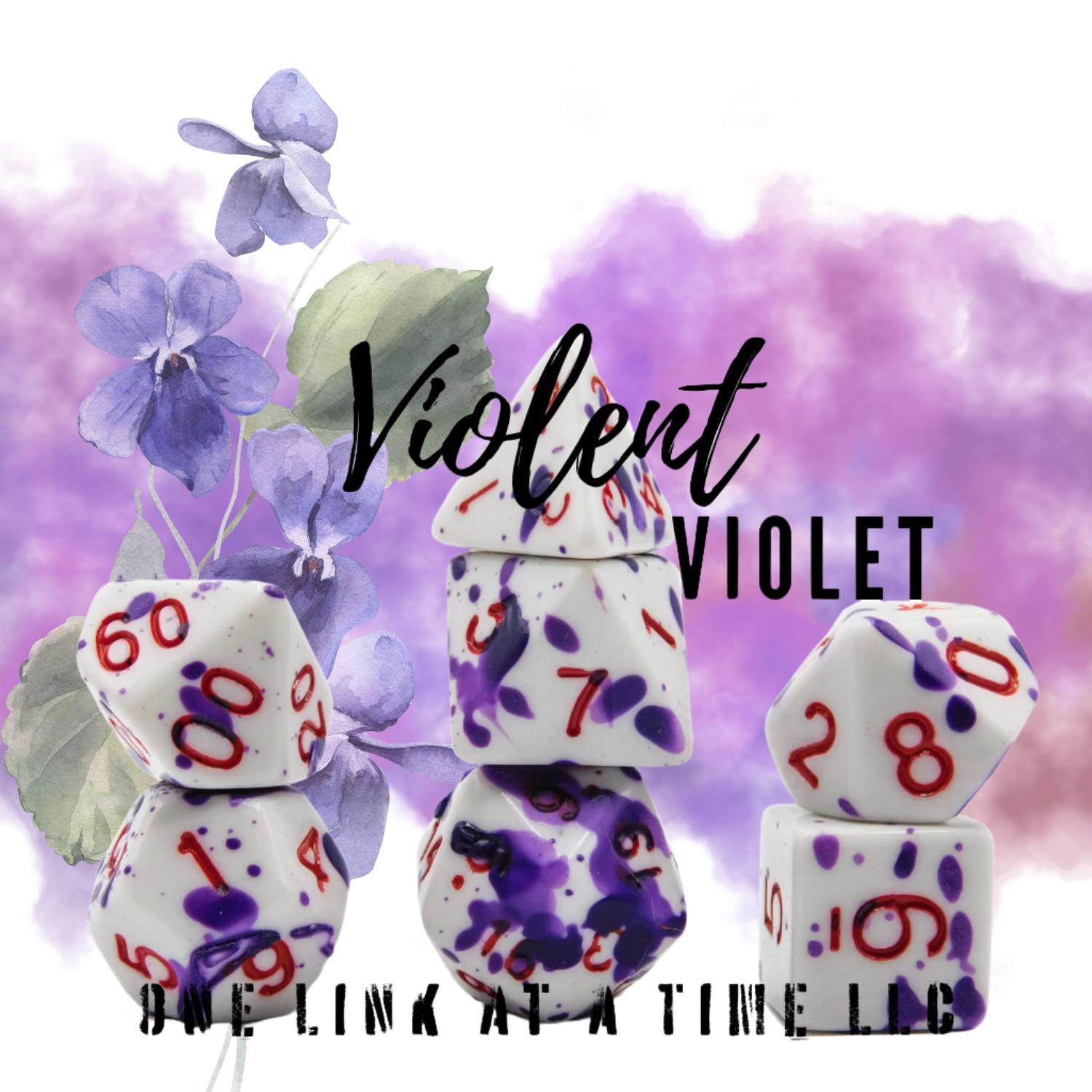 [VIOLENT VIOLET] ACRYLIC DICE SET – ONE LINK AT A TIME